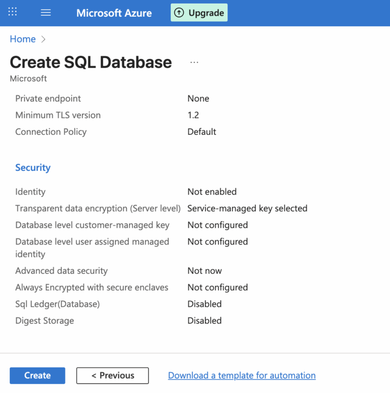 Create an Azure SQL Database for Free