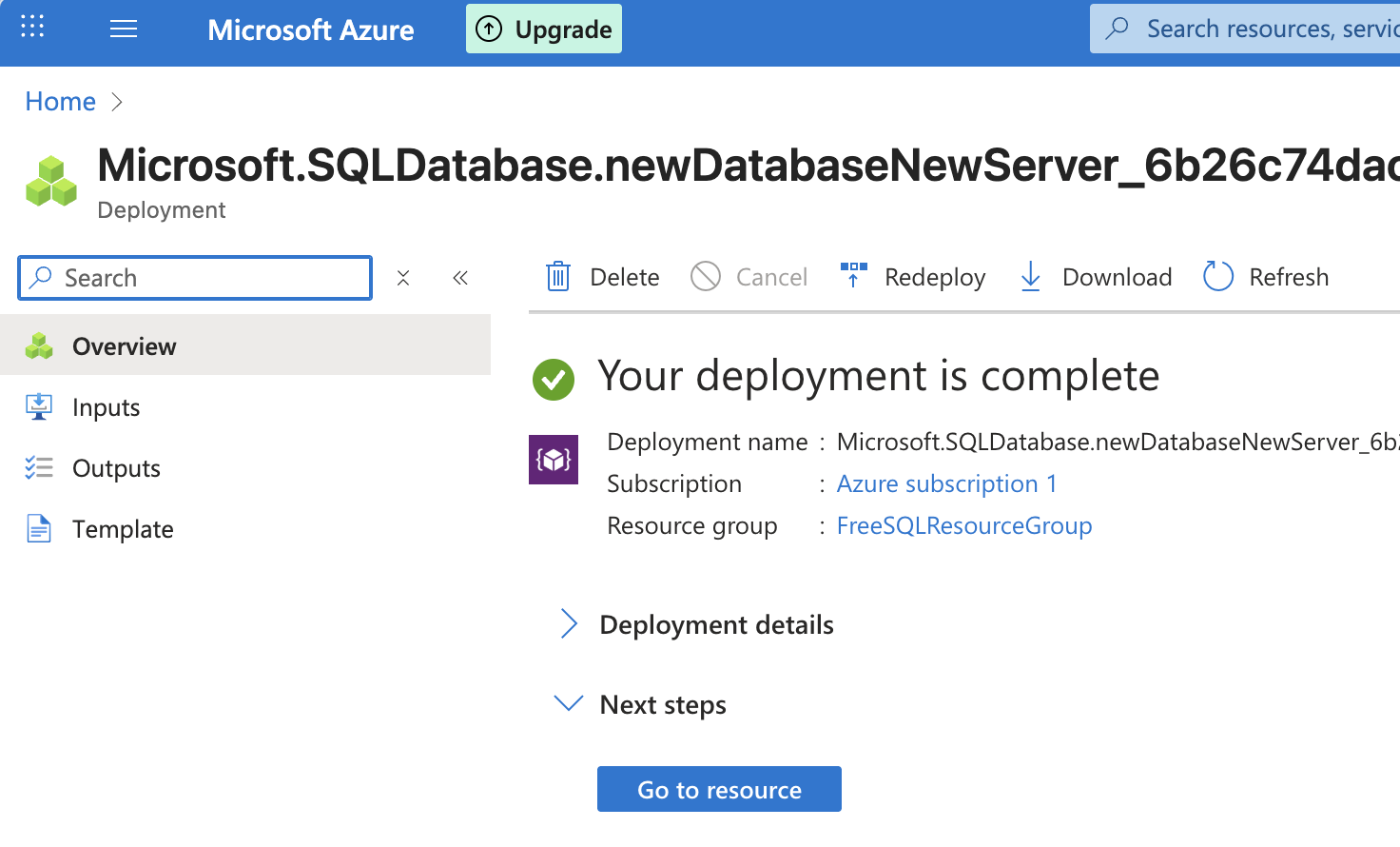 Create an Azure SQL Database for Free