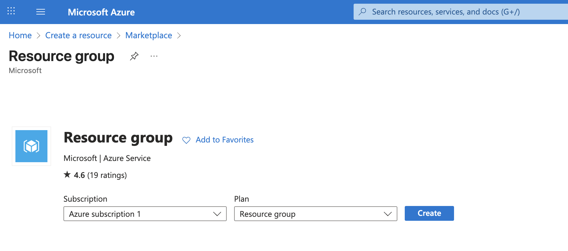 Create a Resource Group in the Azure Portal